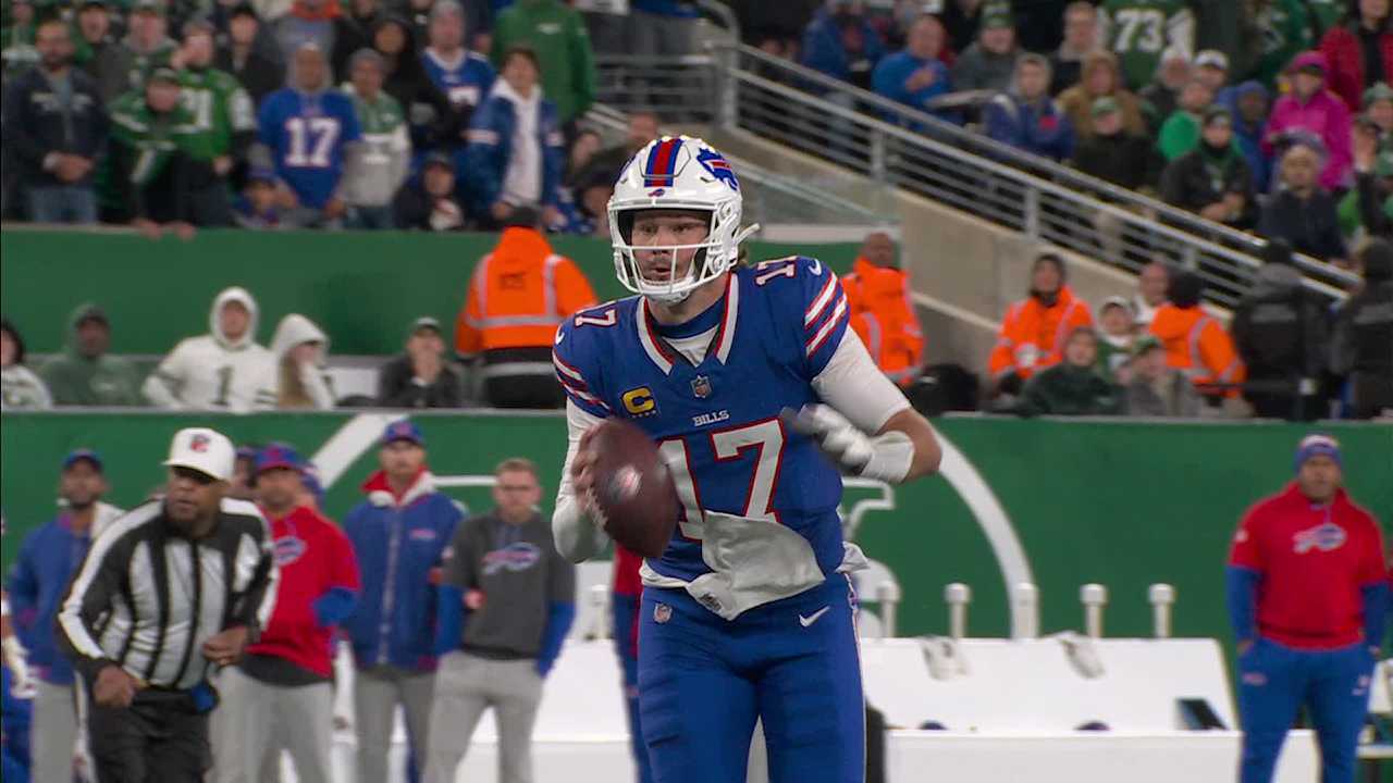More magic! Josh Allen evades the rush to find Dawson Knox for a 12-yard touchdown | Bills at ...