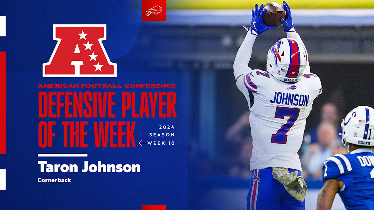 Bills CB Taron Johnson named AFC Defensive Player of the Week | Week 10