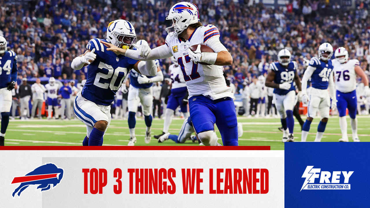 Top 3 things we learned from Bills at Colts | Week 10