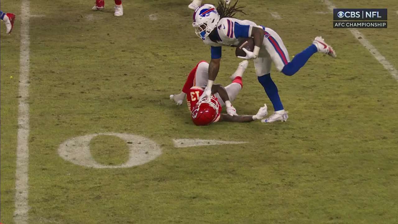 James Cook's wicked stiff-arm sparks 33-yard run | Bills at Chiefs ...