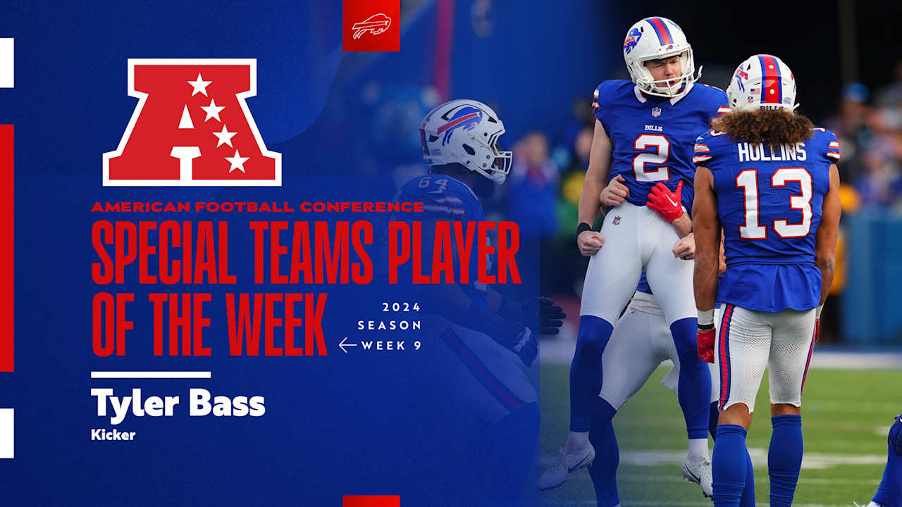 Bills kicker Tyler Bass named AFC Special Teams Player of the Week | Week 9