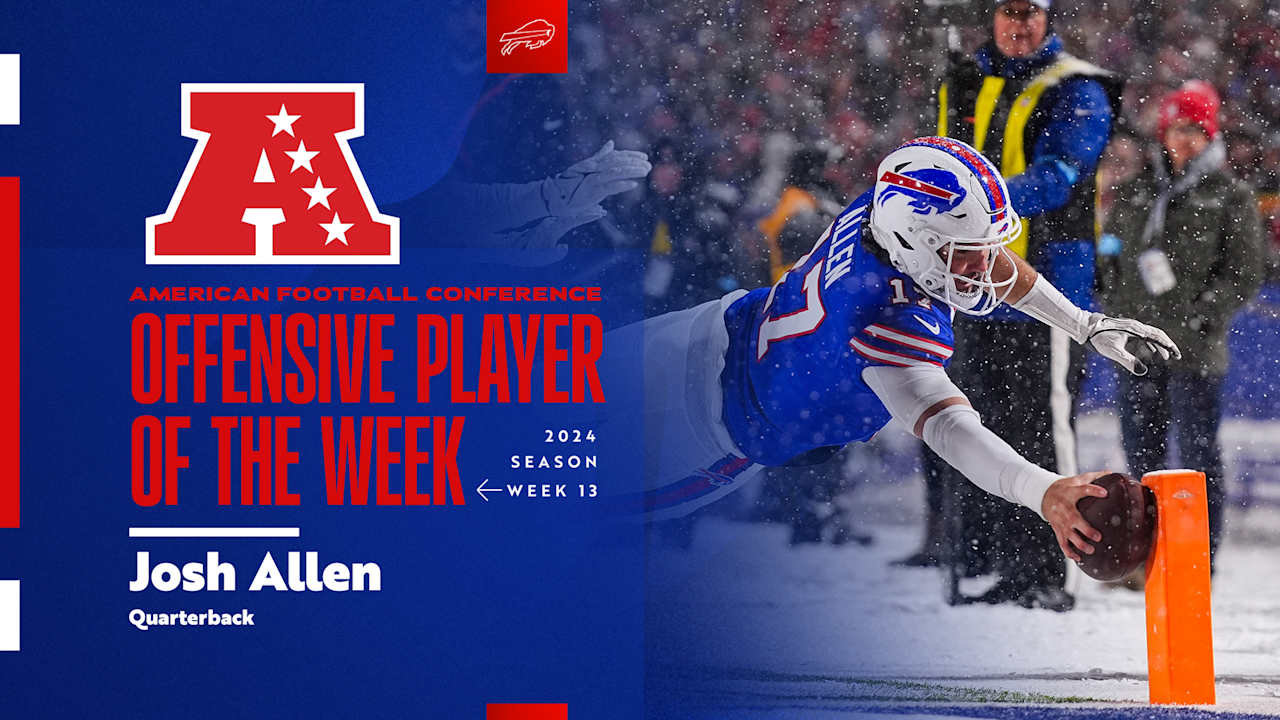 Bills QB Josh Allen named AFC Offensive Player of the Week | Week 13 2024