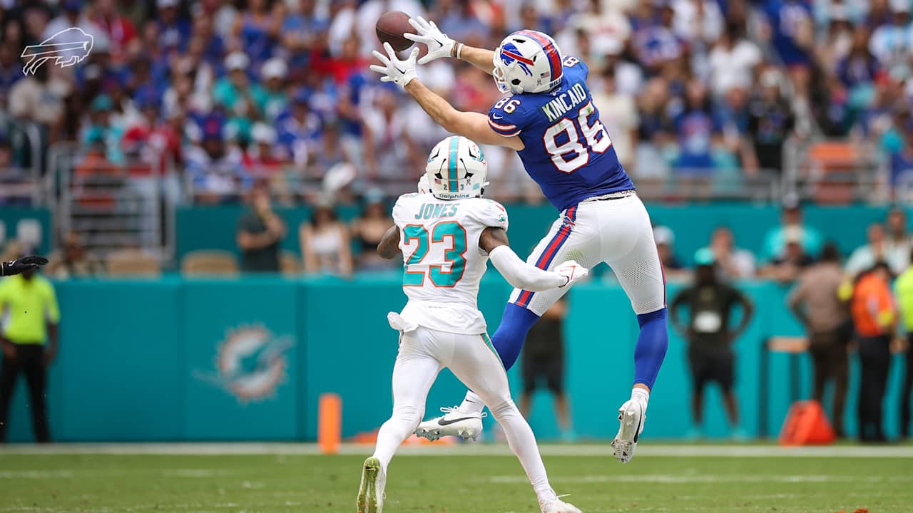Josh Allen rips 17-yard strike across midfield to Dalton Kincaid ...