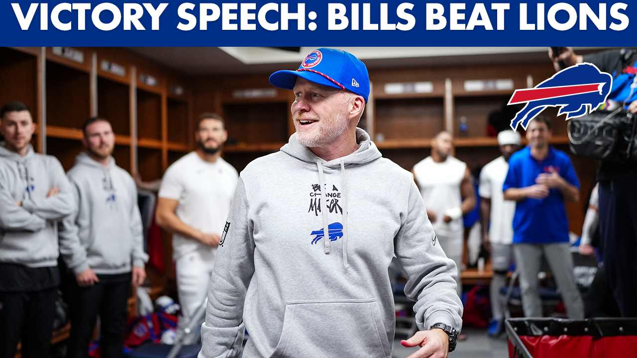 Sean McDermott's Victory Speech Vs. Detroit Lions!