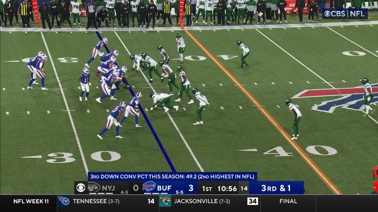 Josh Allen's sidearm sling pinpoints diving Dalton Kincaid for 9-yard gain