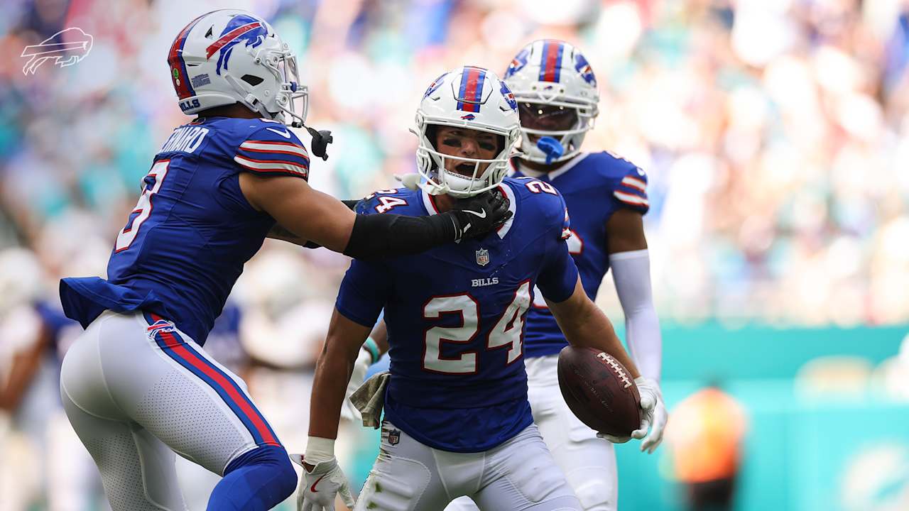 Cole Bishop intercepts the Tua Tagovailoa pass! Bills vs. Dolphins ...