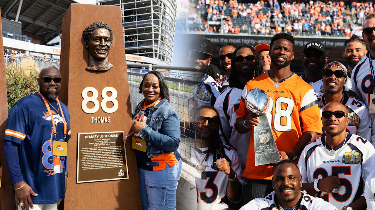 Photos: Broncos unveil Demaryius Thomas' Ring of Fame bust, celebrate ...