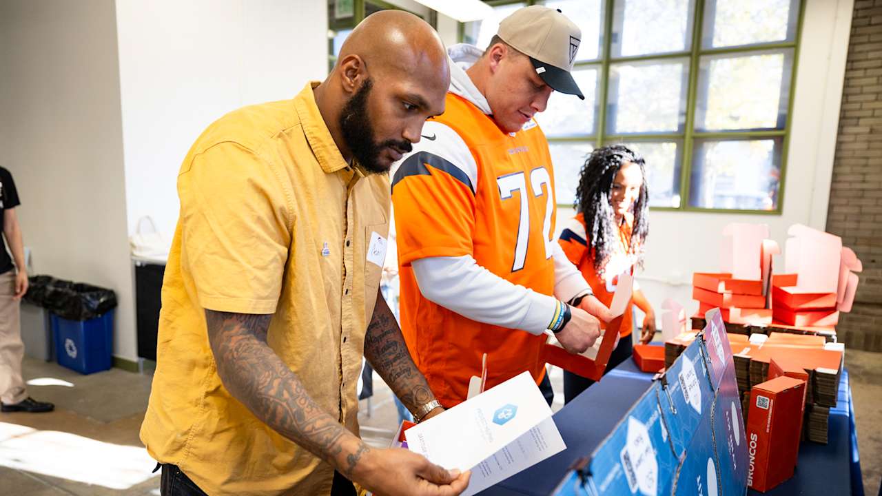 Photos: Broncos players, alumni and cheerleaders package Inspire Change ...