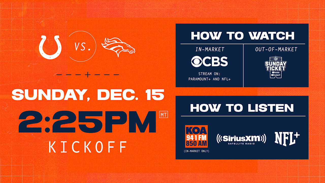 How to Watch: Broncos vs. Colts