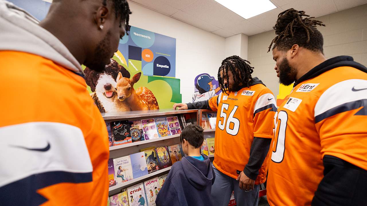 Photos: Denver Broncos help unveil renovated library at Ashley ...