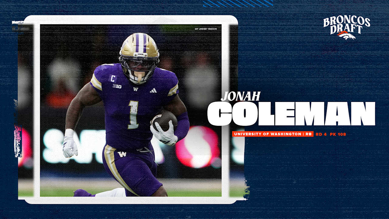 Broncos select RB Jonah Coleman with 108th-overall pick in 2026 NFL Draft