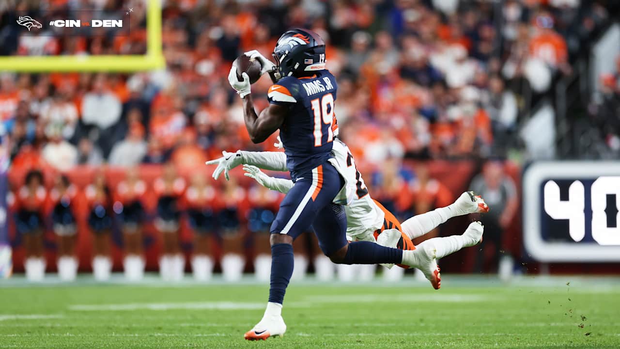 Bo Nix hits WR Marvin Mims Jr. for 28 yards in 2-minute drill | Broncos vs. Bengals