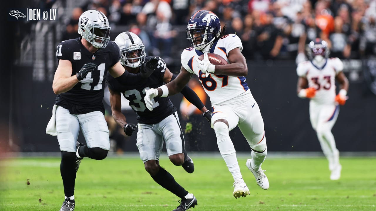 QB Jarrett Stidham connects with WR Brandon Johnson for 36-yard gain | Broncos at Raiders
