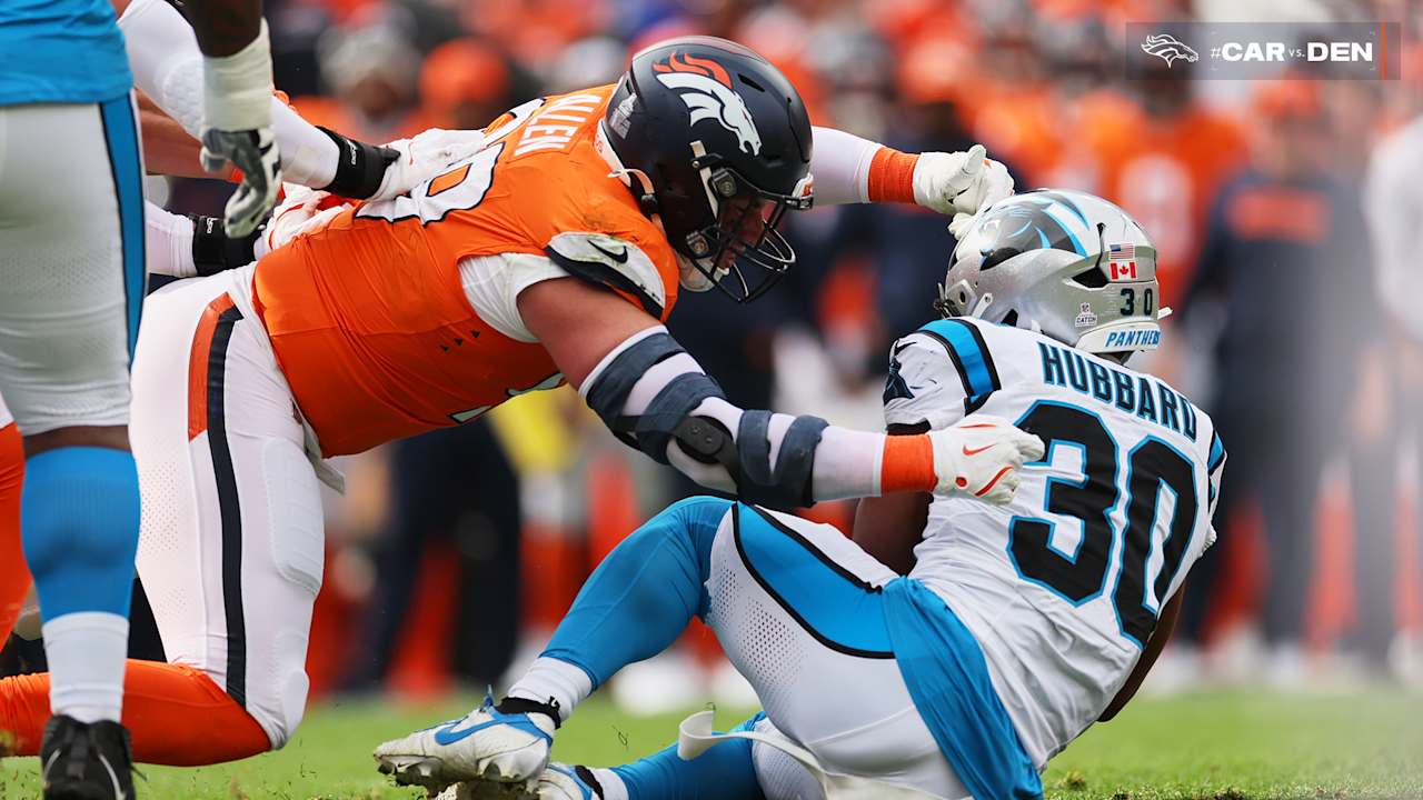 Zach Allen engulfs Chuba Hubbard for tackle for loss | Broncos vs. Panthers
