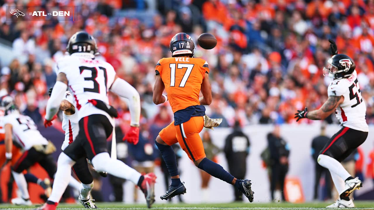 QB Bo Nix fires 33-yard completion to WR Devaughn Vele | Broncos vs. Falcons