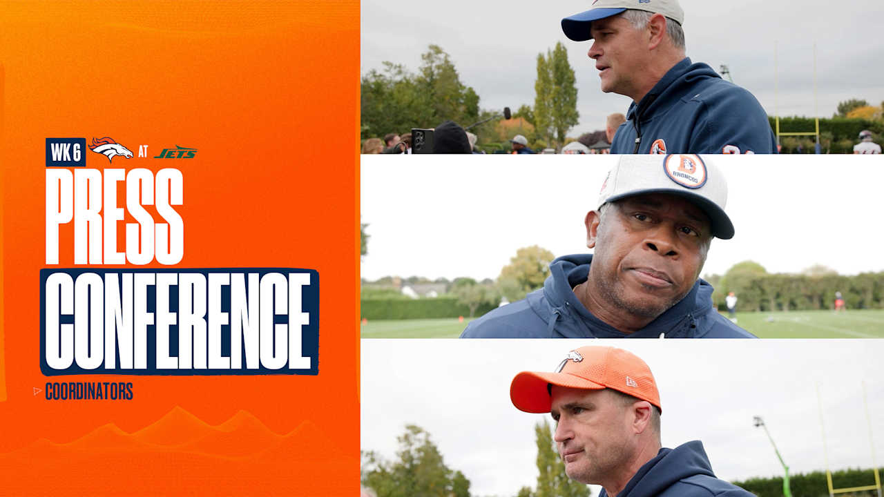OC Joe Lombardi, DC Vance Joseph & STC/Asst. HC Darren Rizzi meet the ...