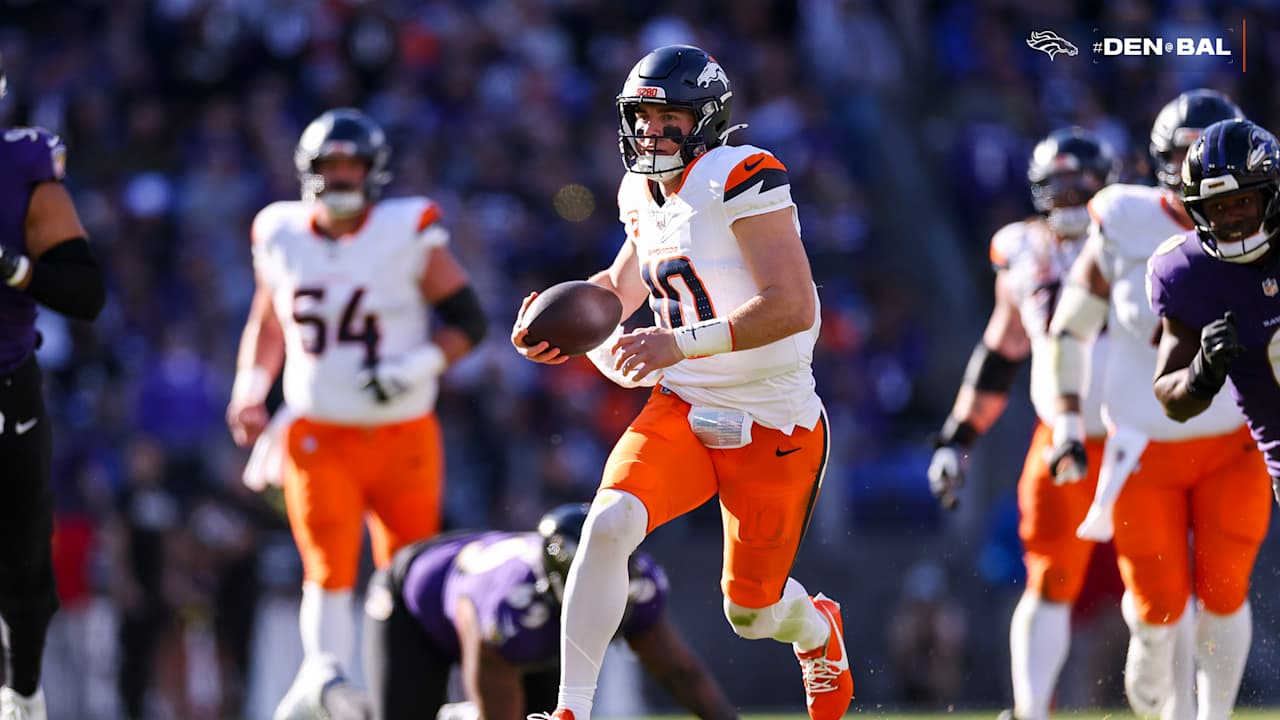 QB Bo Nix picks up 15 yards on third-down scramble | Broncos at Ravens