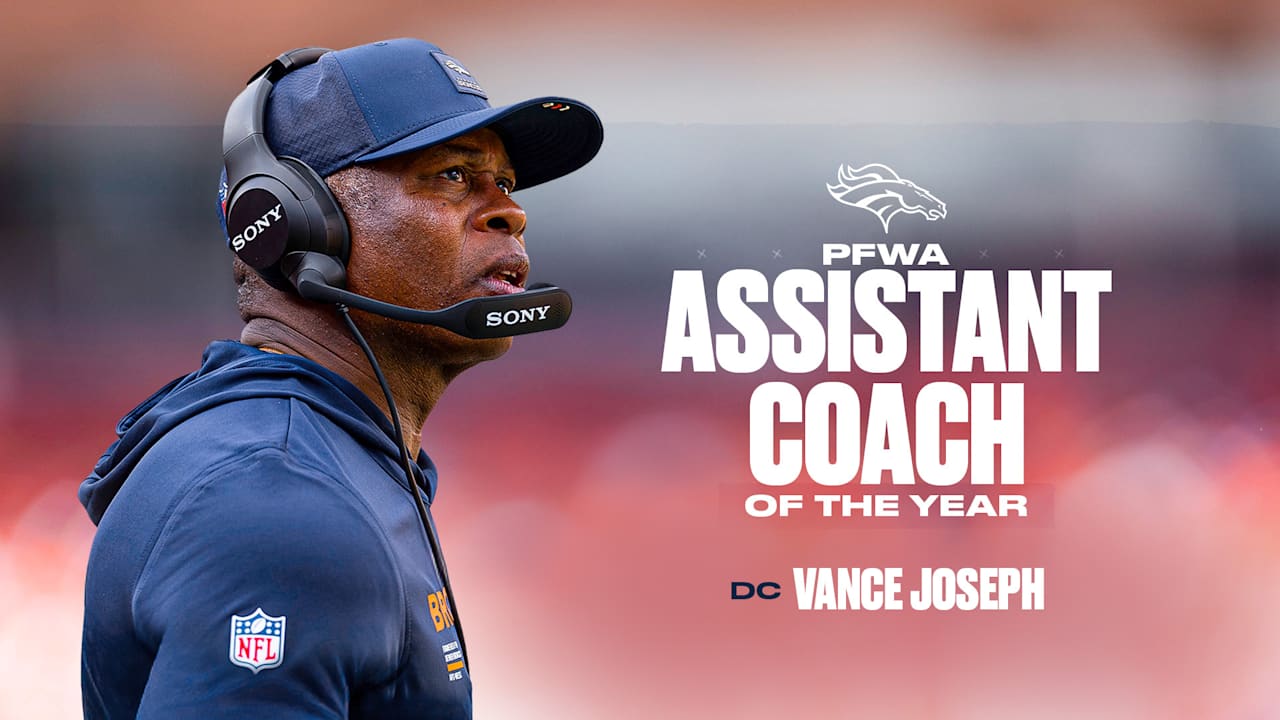 DC Vance Joseph named 2025 PFWA Assistant Coach of the Year