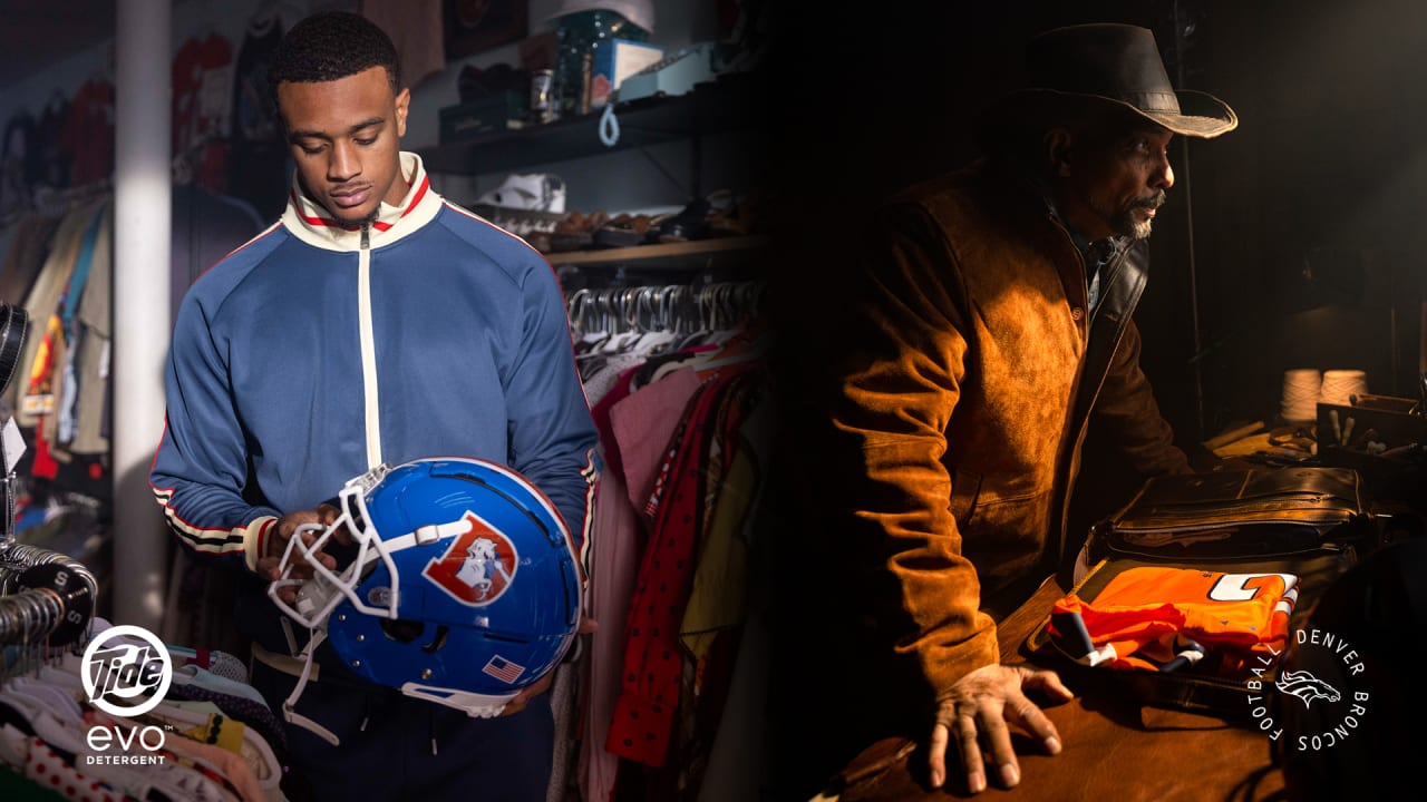 Behind-the-scenes photos from the Broncos' uniform unveil video shoots