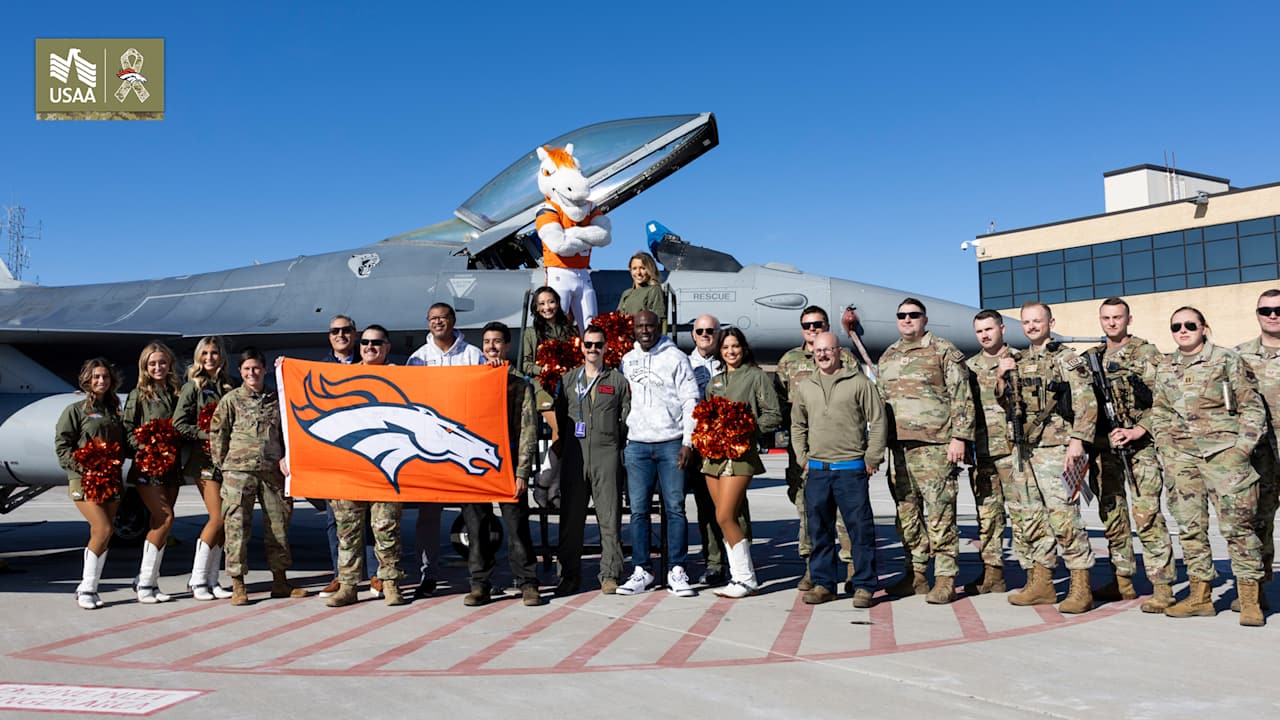 Photos: Broncos visit Buckley Space Force Base on 2024 Salute To Service Caravan presented by USAA