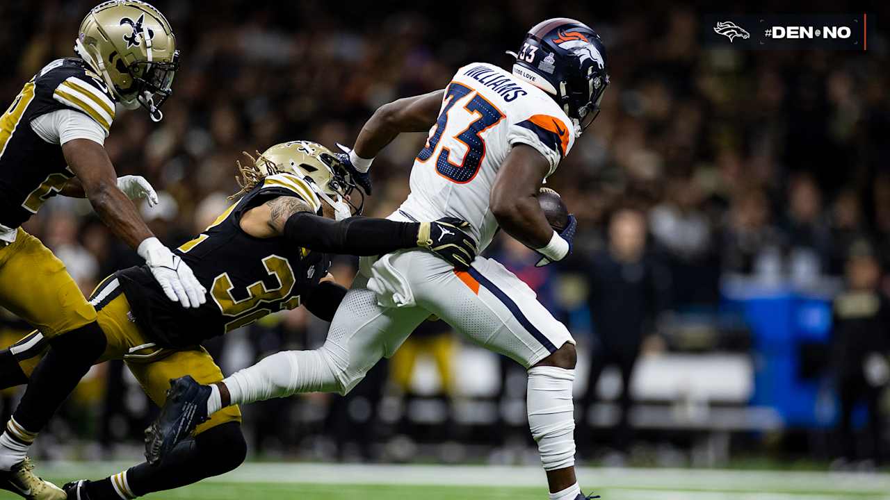 RB Javonte Williams takes off for 20-yard gain | Broncos at Saints