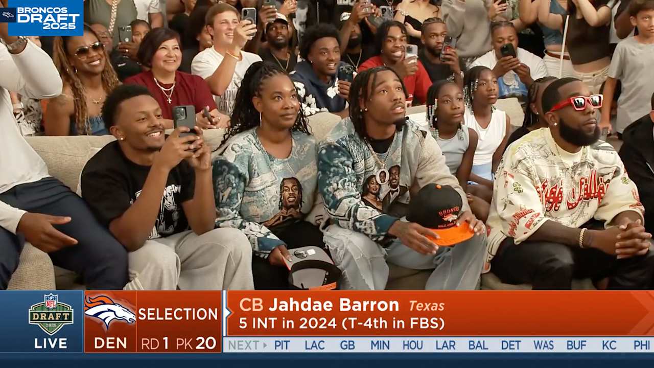 WATCH: Denver Broncos select CB Jahdae Barron with 20th-overall pick in ...