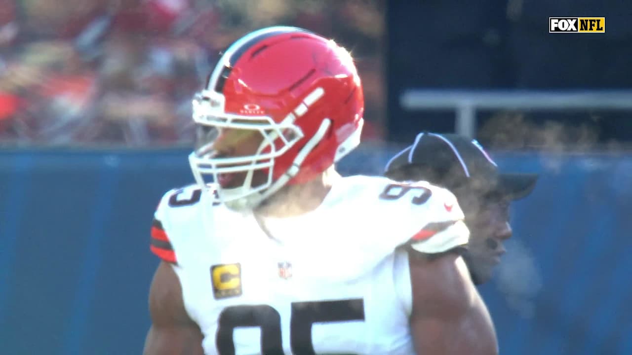 Myles Garrett records his 21st sack of the season with his takedown of ...
