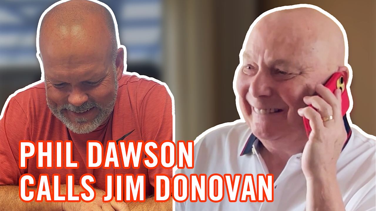 Phil Dawson calls Jim Donovan to tell him he's in this year's Browns Legends induction class!