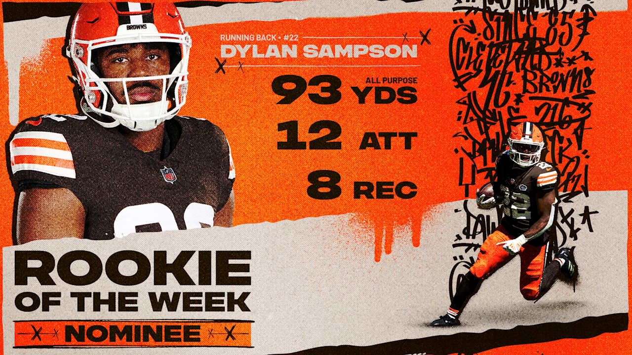 Dylan Sampson nominated for Pepsi Zero Suger NFL Rookie of the Week for ...