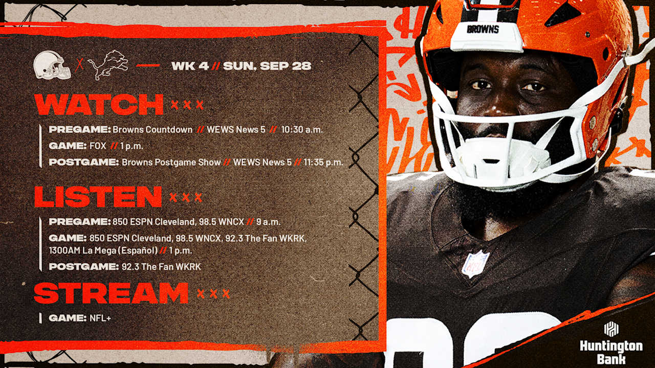 Browns vs. Lions How to Watch, Listen & Live Stream