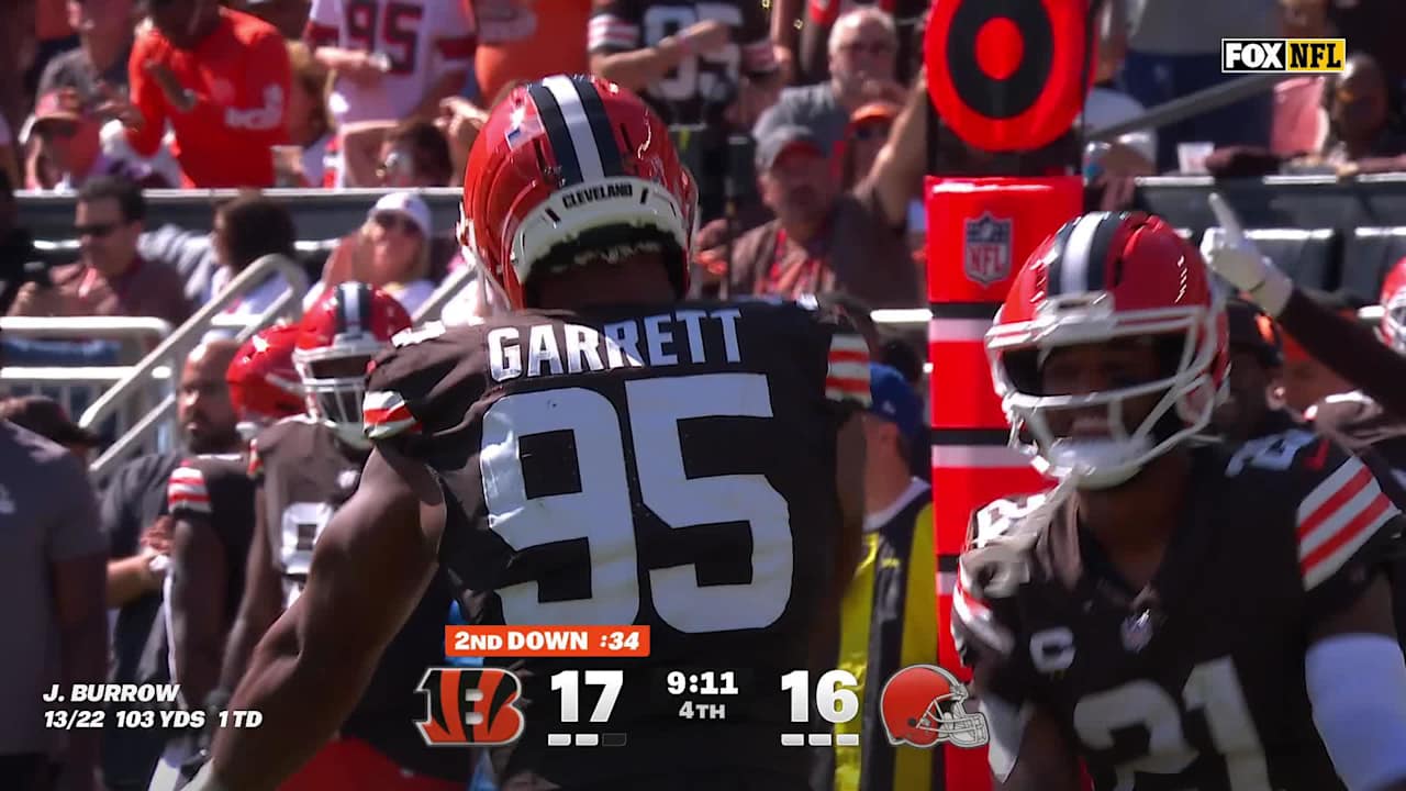 Myles Garrett secures back-to-back sacks on Burrow