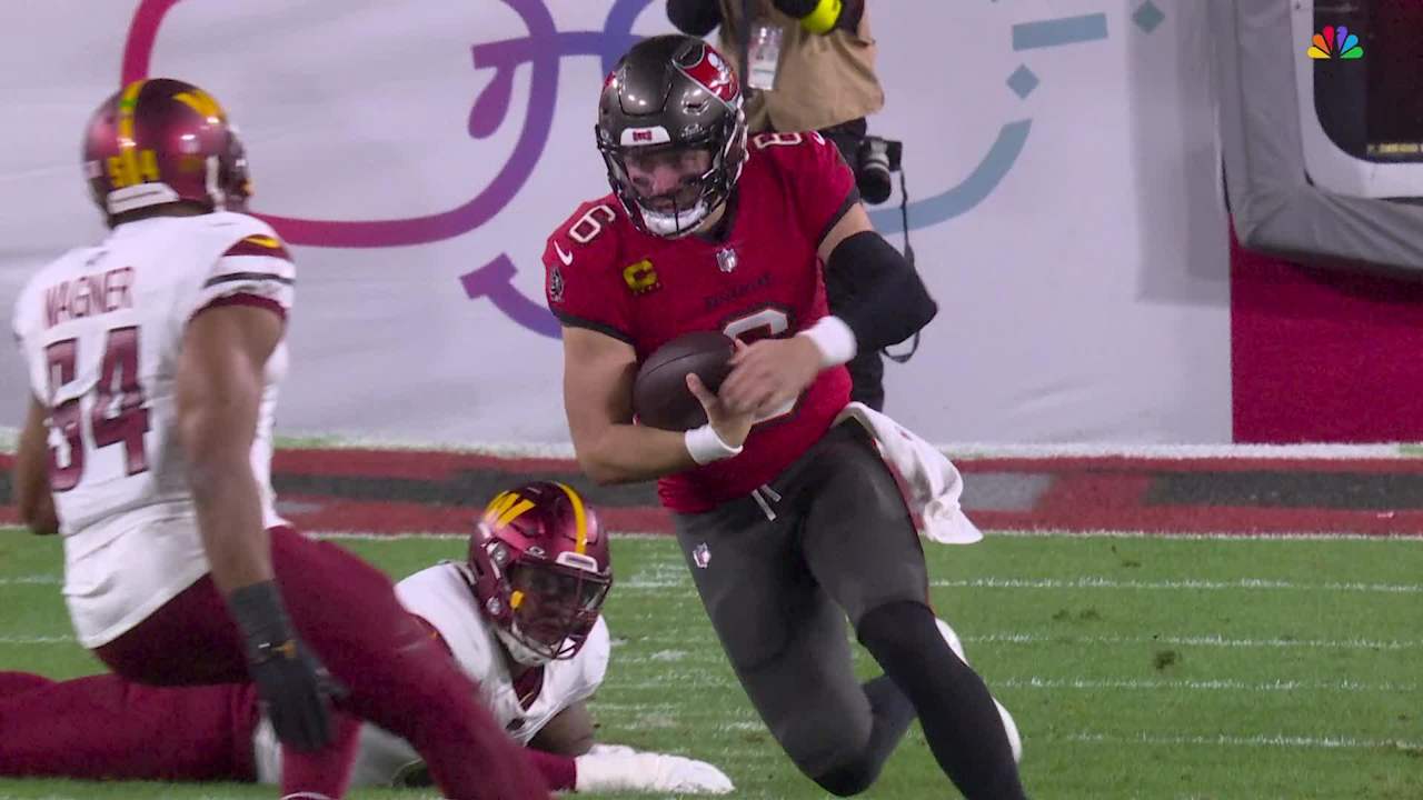 HIGHLIGHT: Baker Mayfield 18 Yard Run vs Commanders | Playoffs