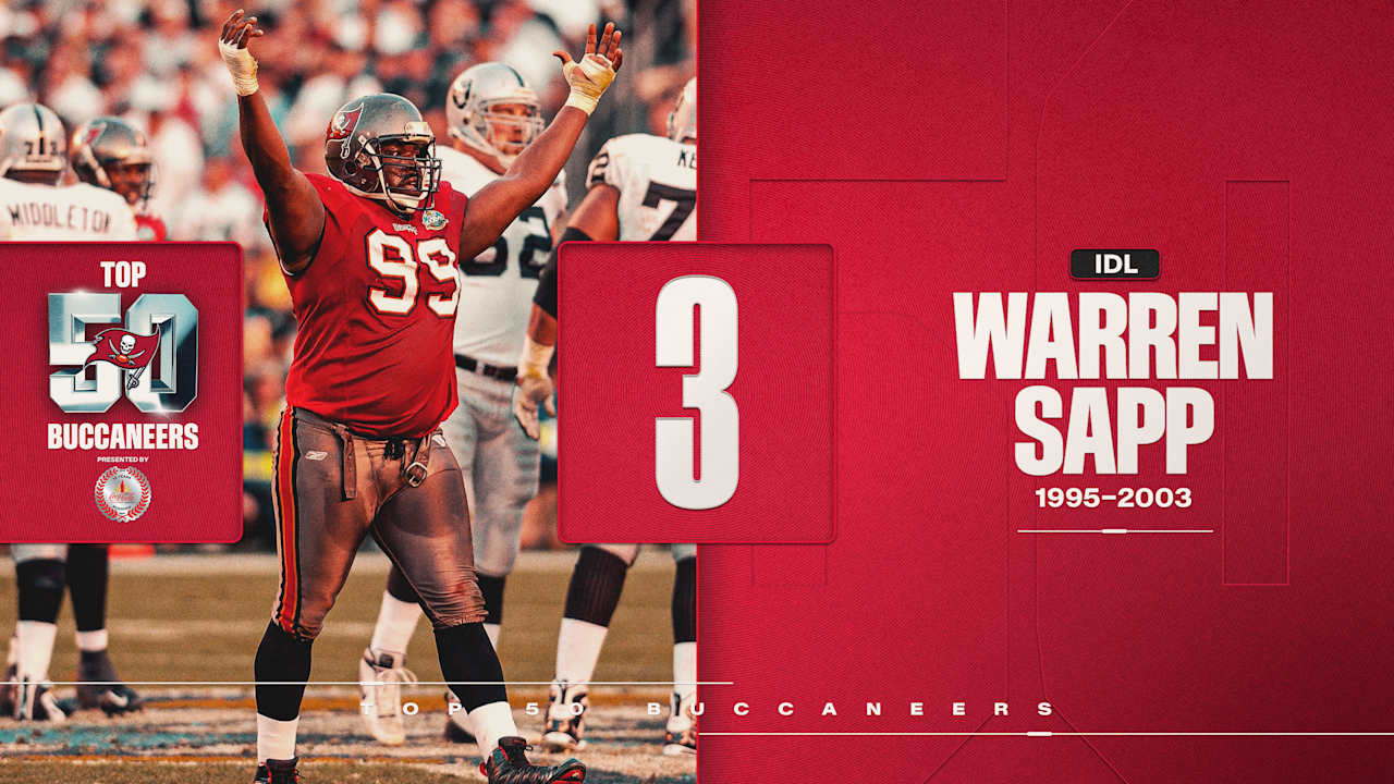 The No. 3 Player in Team History: Warren Sapp | 50 Seasons, Top 50 ...