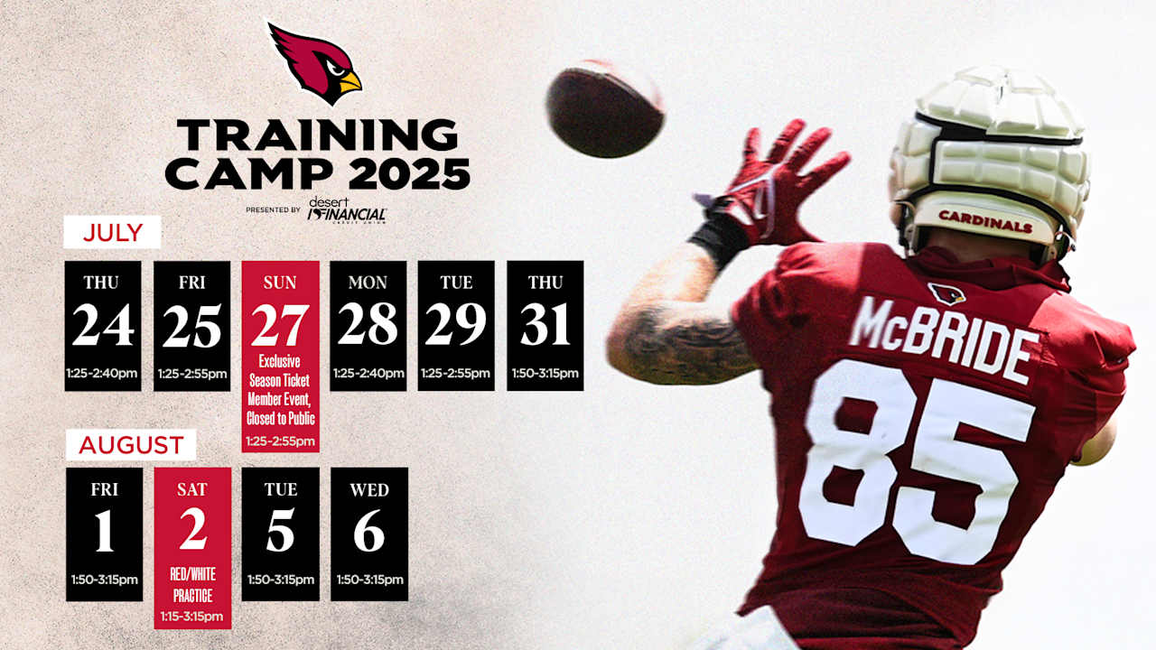 Arizona Cardinals announce open practice dates for 2025 training camp ...