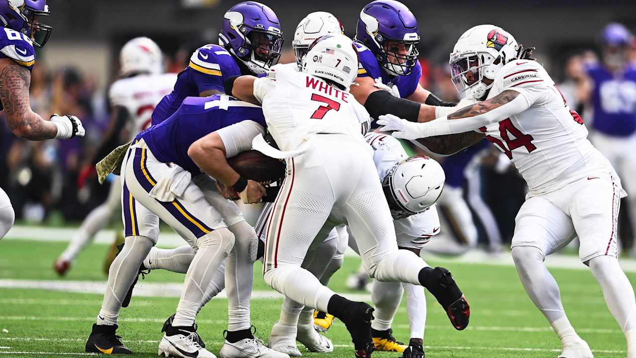 HIGHLIGHT: Kyzir White Goes Unblocked To Sack Sam Darnold