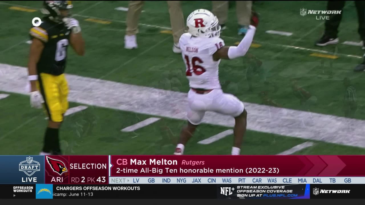 Cardinals Select Max Melton with No. 43 Pick in 2024 Draft