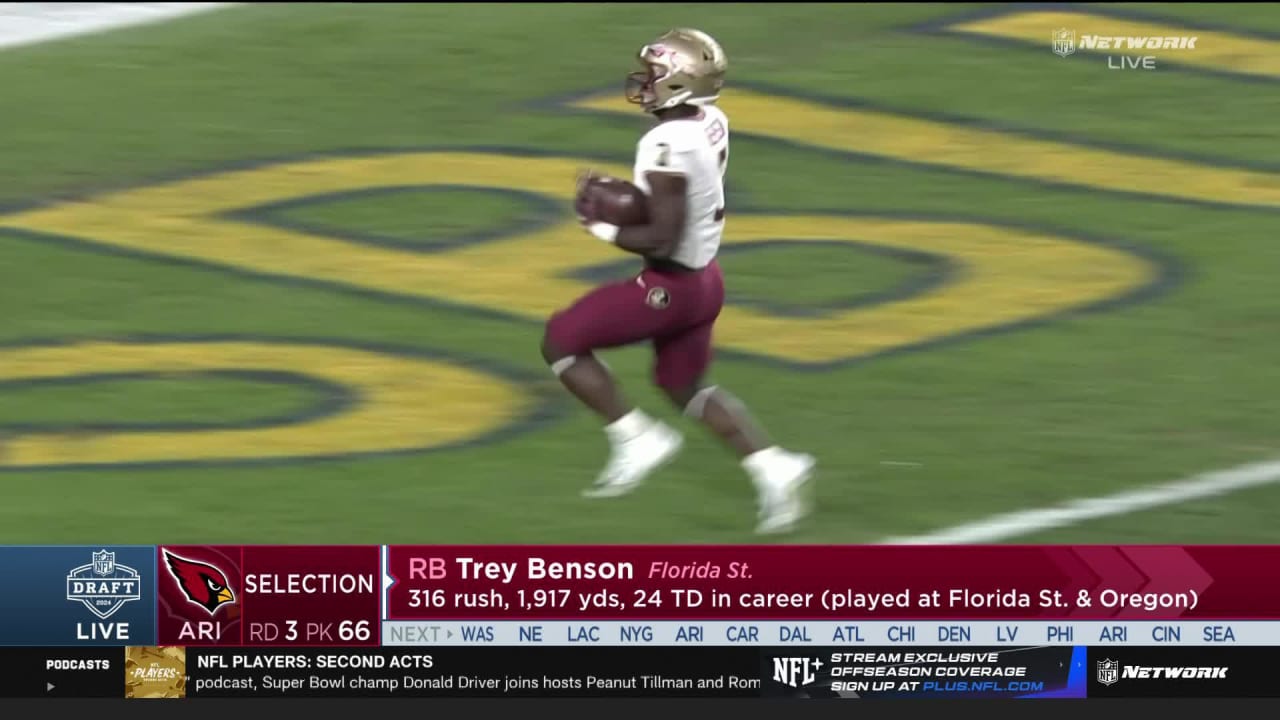 Cardinals Select Trey Benson with No. 66 Pick in 2024 Draft