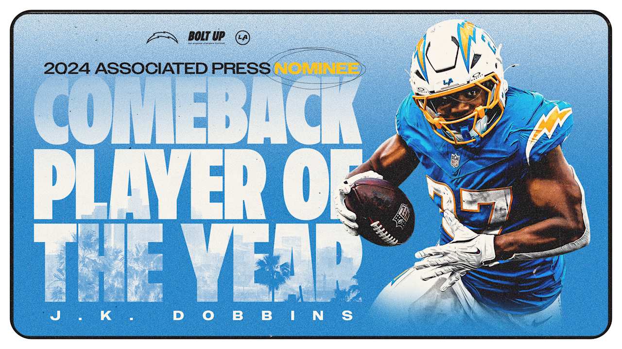 J.K. Dobbins Named Finalist for 2024 Comeback Player of the Year