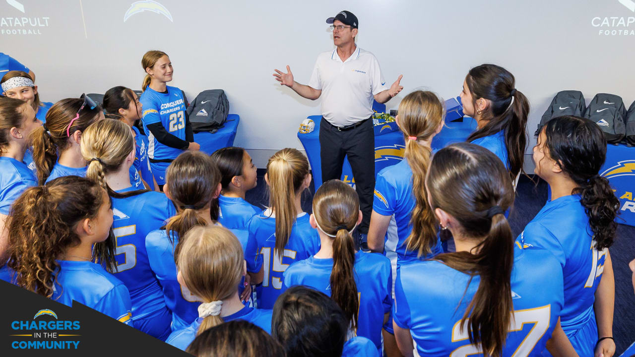 Coach Harbaugh Welcomes Conquer Chargers to HPC