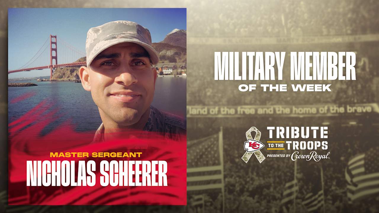 Chiefs Recognize MSgt. Nick Scheerer as a Tribute to the Troops Honoree ...