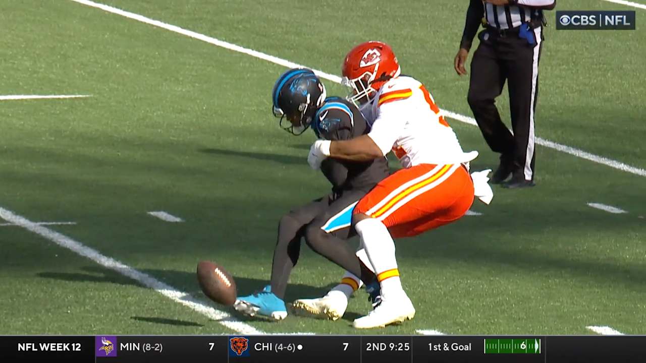 Kansas City Chiefs Defensive End Mike Danna Wrangles Carolina Panthers Quarterback Bryce Young ...