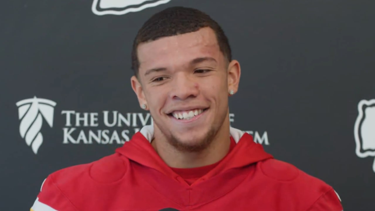 Kansas City Chiefs wide receiver Skyy Moore press conference 11/1 Frankfurt, Germany