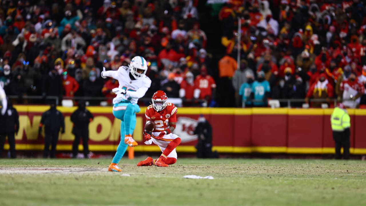 Safety Mike Edwards snags an errant pass for the Kansas City Chiefs ...