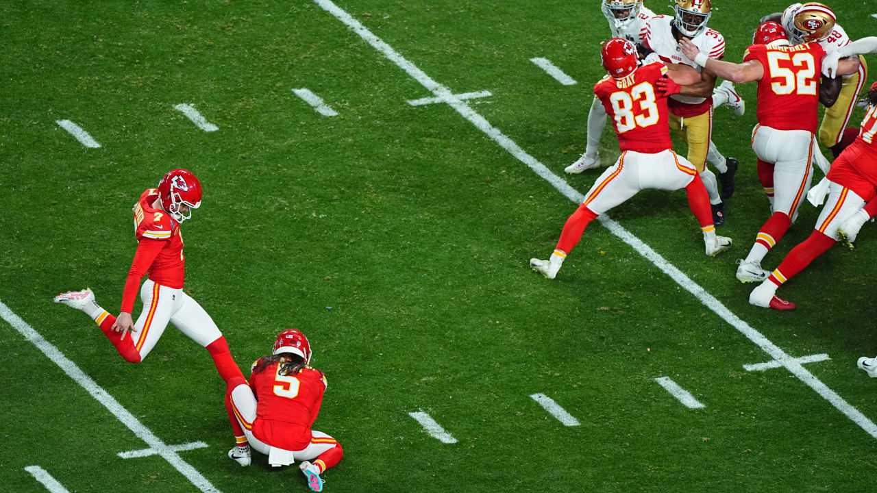 Kansas City Chiefs kicker Harrison Butker's third field goal of the ...