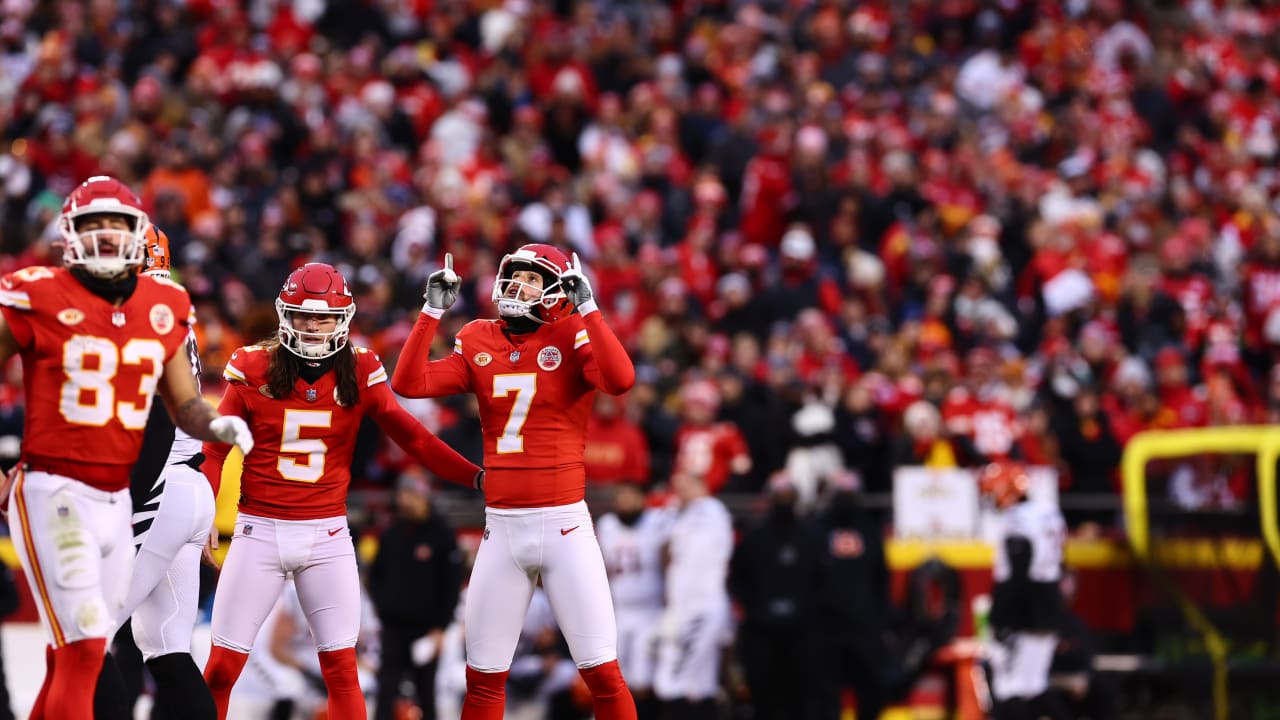 Kansas City Chiefs kicker Harrison Butker drills the 43-yard field goal ...