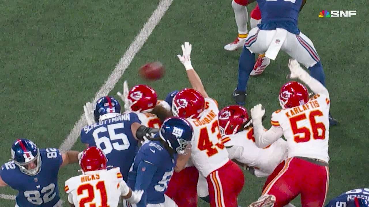 New York Giants Extra Point BLOCKED by Kansas City Chiefs linebacker ...