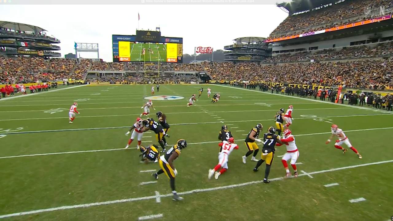 Kansas City Chiefs Defensive End Mike Danna's Second Sack of Russell ...