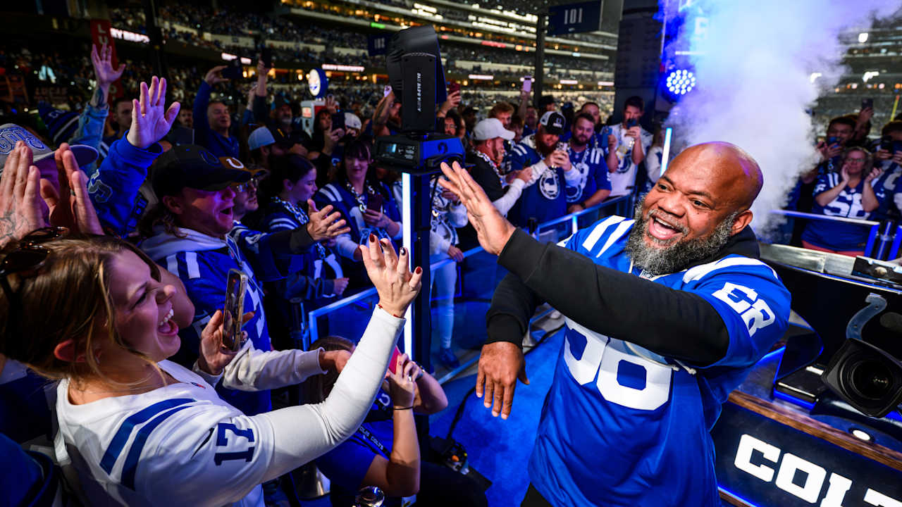 Gary Brackett strikes the Anvil