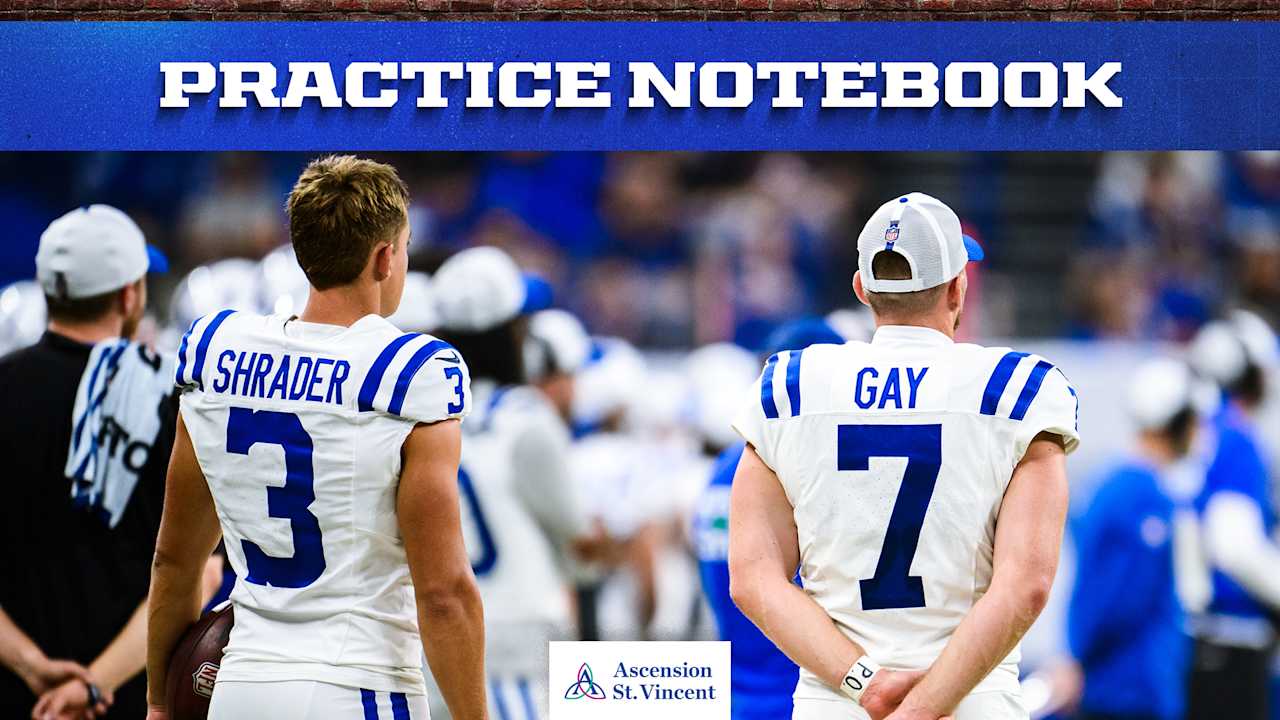 Practice notebook: Spencer Shrader ready if Matt Gay can't kick for Colts in Week 1