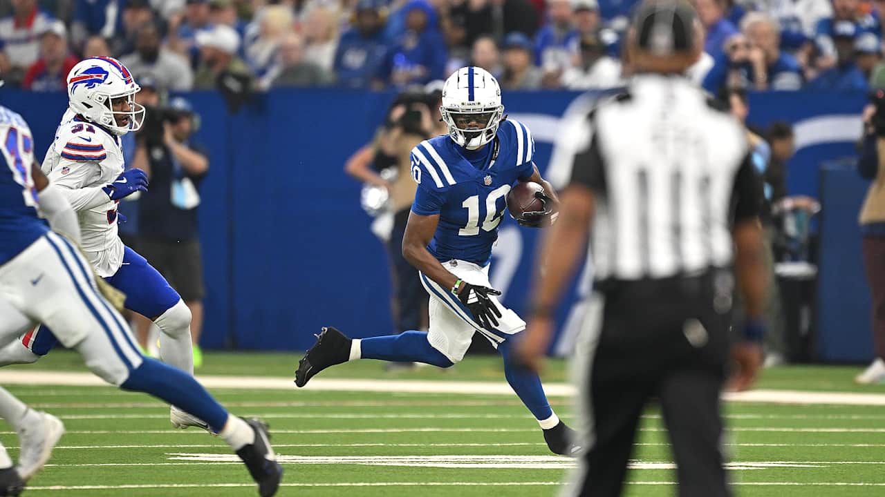 HIGHLIGHT: Joe Flacco's drag-route connection with Adonai Mitchell ...